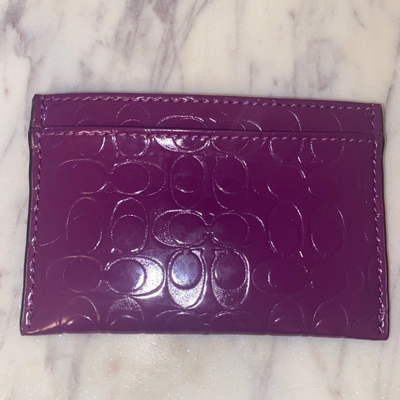 Coach | Bags | Coach Monogram Purple Card Case | Poshmark